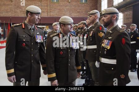 Incoming commander of CANSOFCOM Major-General Peter Dawe speaks at a ...