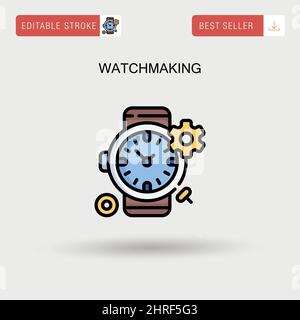 watch gear repair icon vector outline illustration Stock Vector Image ...