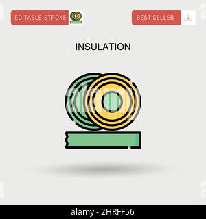 Home wall thermal insulation icon. House construction thermal isolation ...