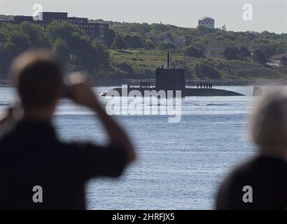The submarine HMCS Victoria on exercises at Canadian Forces Maritime ...