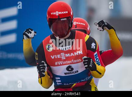 Second-place finishers Robin Johannes Geueke, front, and David Gamm, of ...