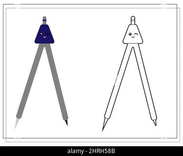 Compass Isolated Coloring Page for Kids Stock Vector Image & Art - Alamy