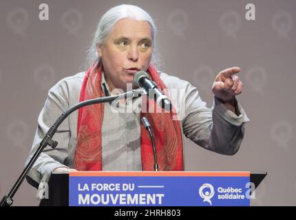 Quebec Solidaire co-spokesperson Manon Masse arrives to cast her ballot ...