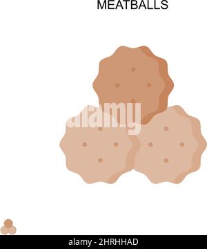 meatball symbol icon, black vector sign with editable strokes, concept ...