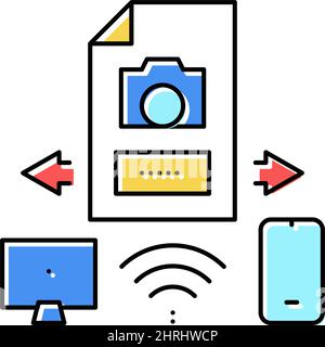 devices photo exchange color icon vector illustration Stock Vector ...