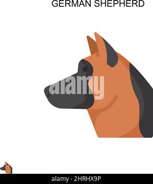 German Shepherd animal breed, canine dog pets Stock Vector Image & Art ...