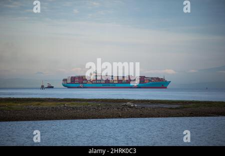The Anna Maersk container ship, carrying 69 containers of Canadian ...