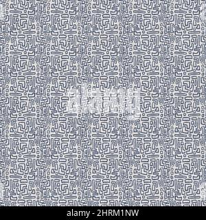 French blue geometric linen seamless pattern. Tonal farmhouse cottage ...