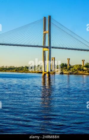 Talmadge Memorial Bridge over Savannah River in Georgia USA at twilight ...