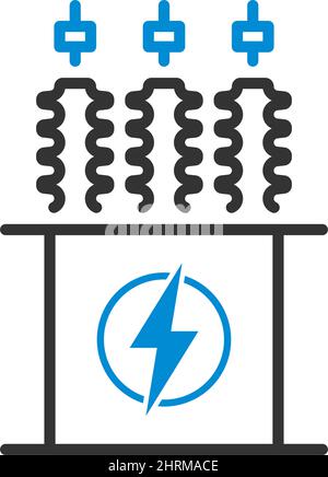 Electric Transformer Icon. Editable Bold Outline With Color Fill Design ...