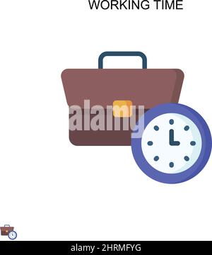 Timer notebook icon flat vector. Work project. Task schedule isolated ...