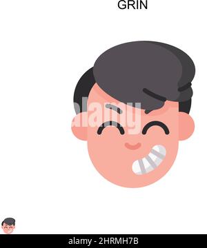 cute smile emoticon happy close eyes expression Stock Vector Image ...