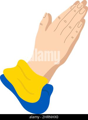 Pray for Ukraine. concept of praying for peace in Ukraine with blue and ...