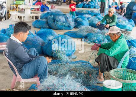 Khao Takiab fishing port south of Hua Hin in Prachuap Khiri Khan ...