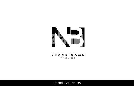 N,B letters of the alphabet vector logo. NB emblem. N letter, B letter ...