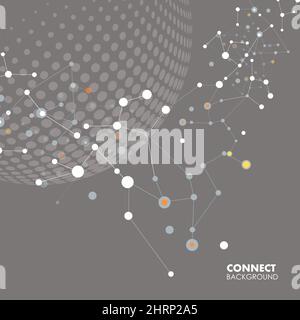 Vector halftone circle witn molecule connect Stock Vector Image & Art ...