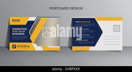 Corporate postcard template, print ready invitation card vector eps ...