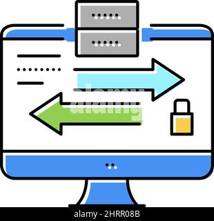 data exchange between servers color icon vector illustration Stock ...