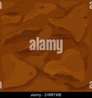 Ground texture, soil top view in cartoon style seamless. Game interface ...