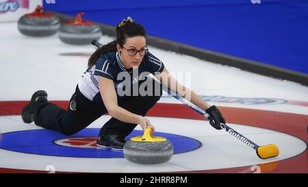 Team Nova Scotia skip Jill Brothers directs her team against Team ...