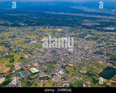 Sunny aerial view of the Hukou Township, Hsinchu County at Taiwan Stock ...