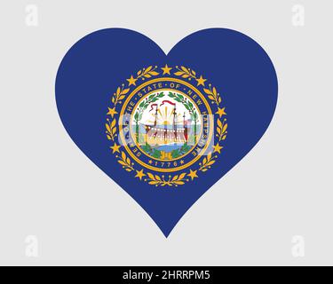 New Hampshire logo. Badge of the US state. Layered circular sign around ...