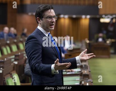 Conservative MP Pierre Poilievre rises during Question Period in the ...