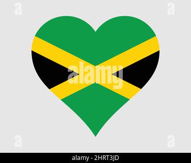 Jamaica heart flag badge. Jamaica logo with grunge texture. Flag of the ...