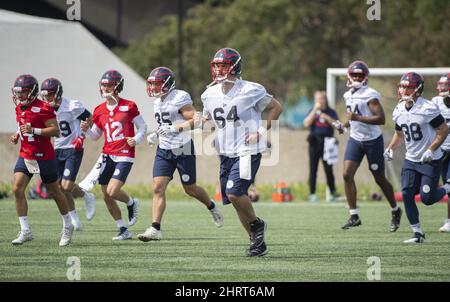 Montreal Alouettes players are shown during training camp ahead of the ...