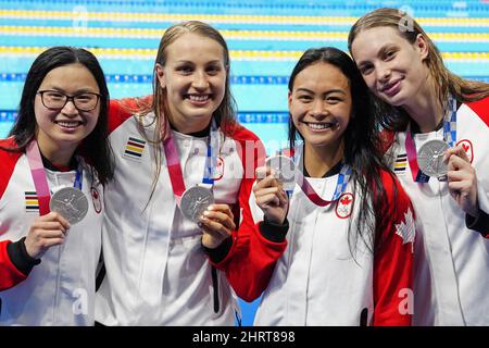 Canada's Margaret Mac Neil, left to right, Rebecca Smith, Kayla Sanchez ...