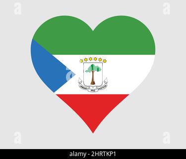 I Love My Country - Equatorial Guinea. Heart with flag colors Stock ...