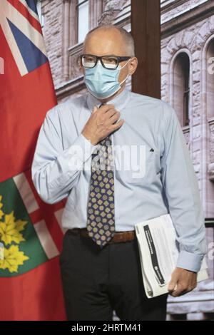 Dr. Kieran Moore attends a press briefing at Queens Park in Toronto on ...