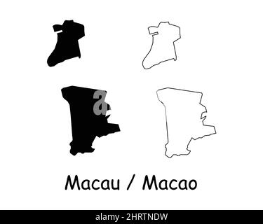 Macau map outline vector illustration Stock Vector Image & Art - Alamy