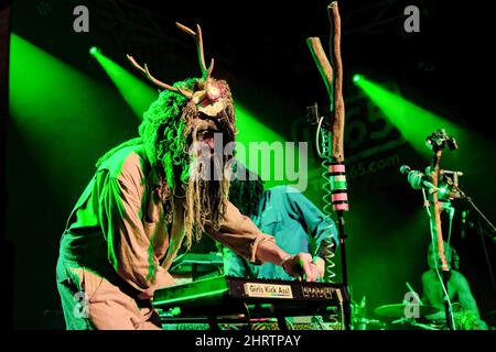 Composer and synthesiser player Michael "Mikey" Chestnutt, with British ...