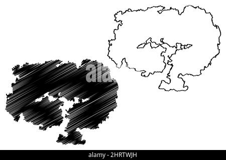 Alon island (Republic of Finland) map vector illustration, scribble ...