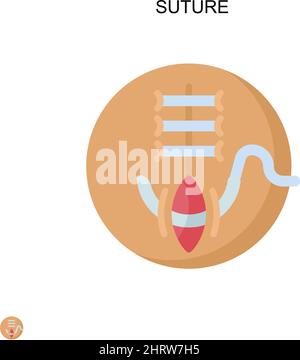 Suture needle icon. Simple illustration of suture needle vector icon ...