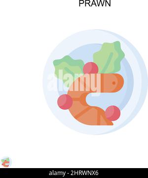 Prawn Simple vector icon. Illustration symbol design template for web ...