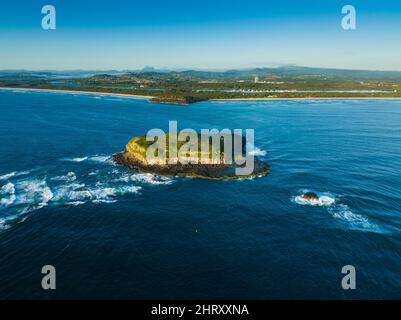 Cook Island off Fingal Head and Tweed Heads Stock Photo - Alamy
