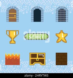 Vector Pixel Art number nine. Colorful number 9 Consist of Modules from ...