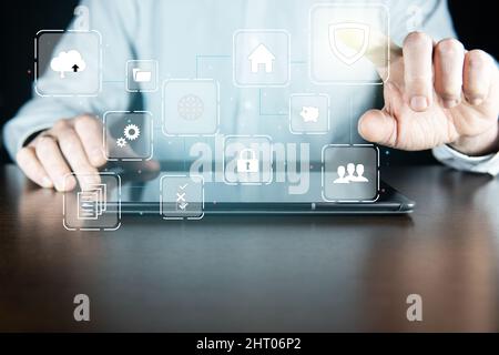 A closeup of a digital security shield - cybersecurity and protection ...