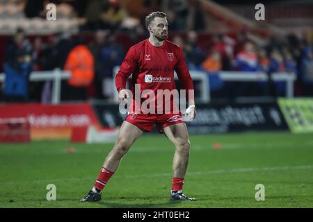 Tom Garratt #26 of Hull KR arrives at the John Smith’s stadium for the ...