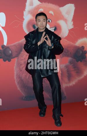 Shi Yang Shi attends at the red carpet of Disney movie Red at The Space ...
