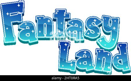 Fantasy Land text word with blue gradient illustration Stock Vector ...