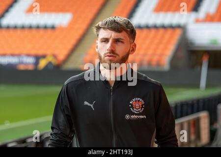 Daniel Grimshaw #32 of Blackpool arrives at the Stadium of Light before ...