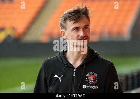 Callum Connolly #2 of Blackpool arrives at Bloomfield Road Stock Photo ...
