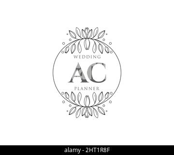 AC Initials letter Wedding monogram logos template, hand drawn modern ...