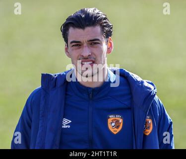 Jacob Greaves #4 of Hull City arrives at the game ahead of kick off ...