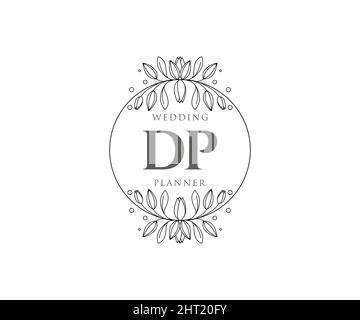 DP Initials letter Wedding monogram logos template, hand drawn modern ...
