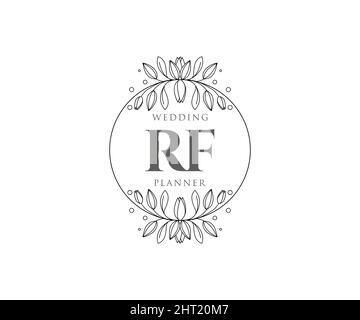 RF Initials letter Wedding monogram logos collection, hand drawn modern ...