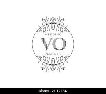 VO Initials letter Wedding monogram logos collection, hand drawn modern ...